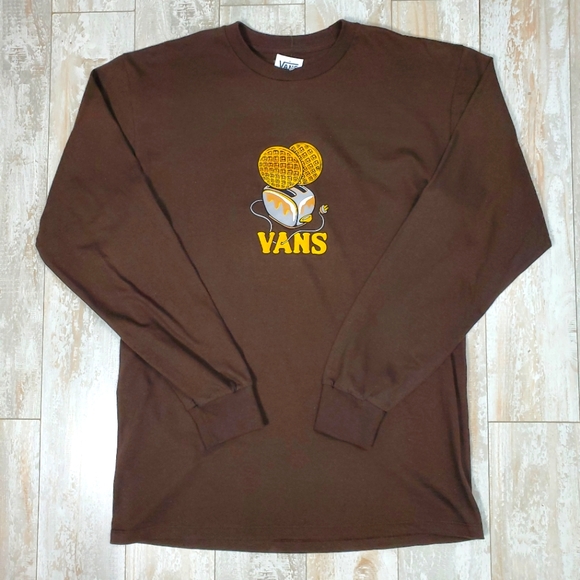 Vans | Shirts | Vans Toaster Waffle Ls Tee Brown | Poshmark